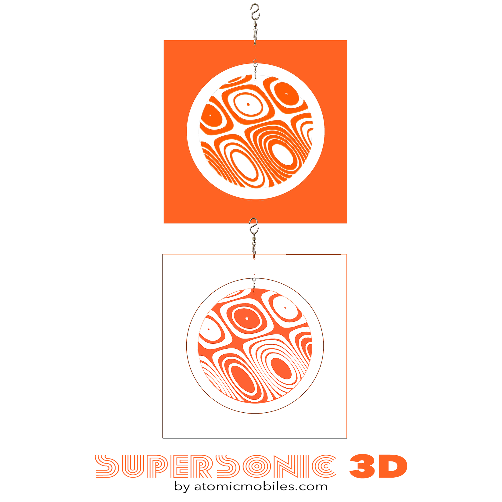 SUPERSONIC 3D | Groovy Retro Tactile Kinetic XXL Hanging Art Mobiles ...
