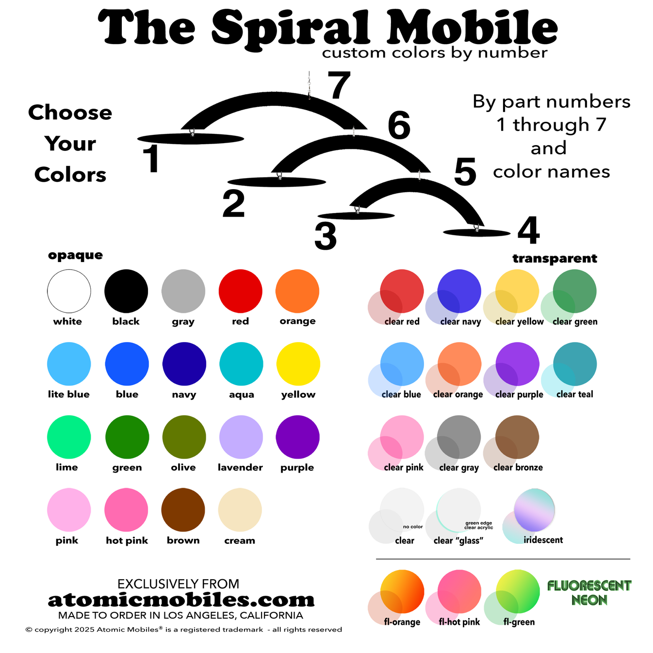 The Modernist Spiral Mobile | Transparent – Atomic Mobiles