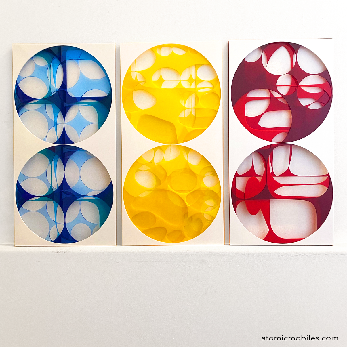 Retro Colorful 3D Wall Art Panel Set of 3 | Groovy Mid Century Style ...