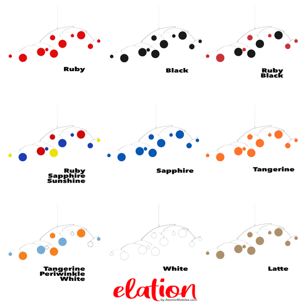 Elation XL Kinetic Art Mobile | 96"w x 48"h | Mid Century Modern – Atomic Mobiles